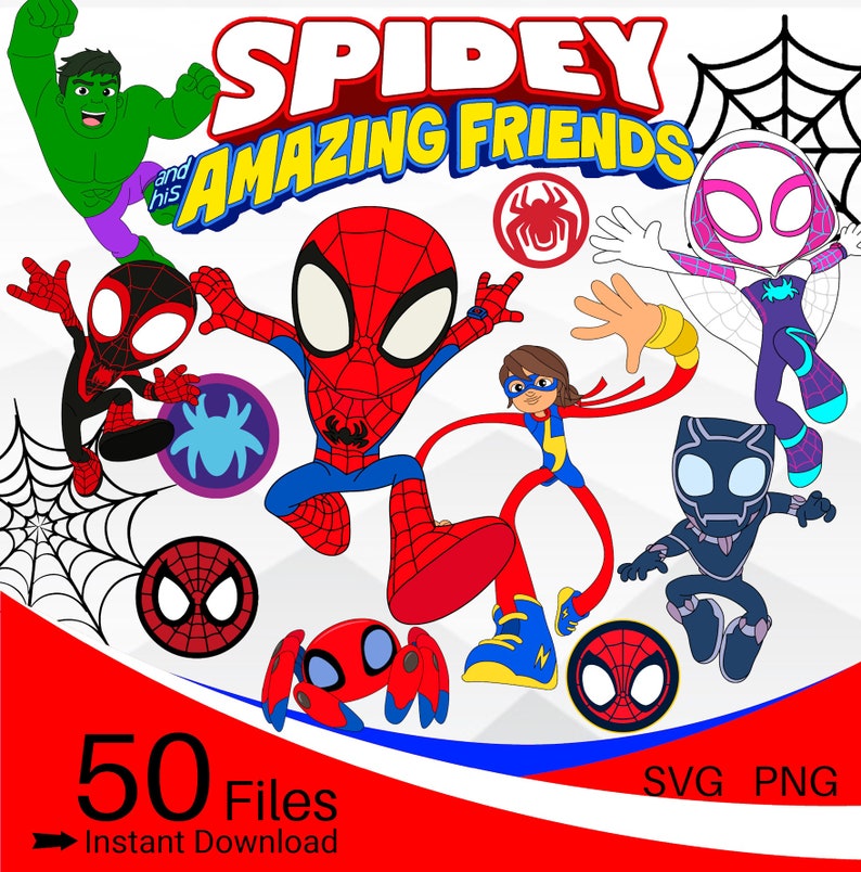 Spidey and His Amazing Friends SVG Bundle, Spidey SVG PNG Clipart ...