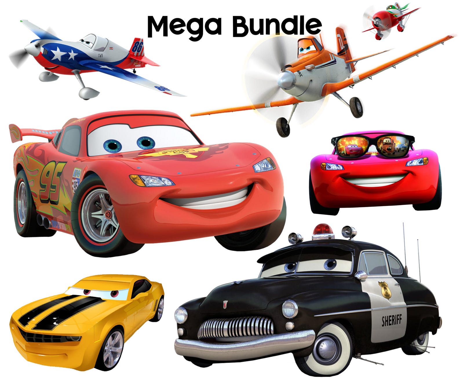 Cars Clipart, Cars SVG PNG Bundle, Lightning Mcqueen, Cars Digital ...