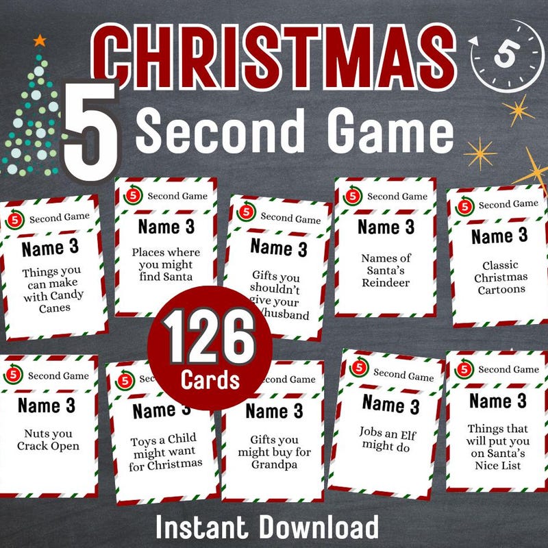 Christmas 5 Second Game - Etsy