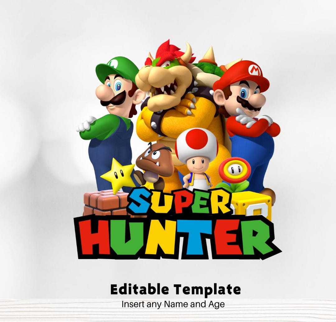 Mario Editable Template, Mario Birthday Png, Super Mario Birthday Png ...
