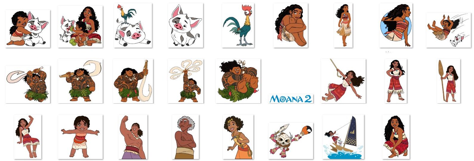Moana SVG Bundle, Moana 2 SVG PNG Clipart Bundle, Layered Svg Bundle ...