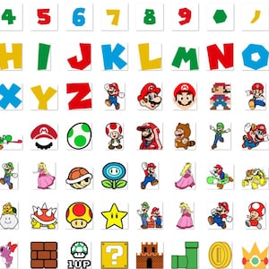 Mario SVG Bundle, Super Mario SVG PNG Clipart Bundle, Mario Bros ...