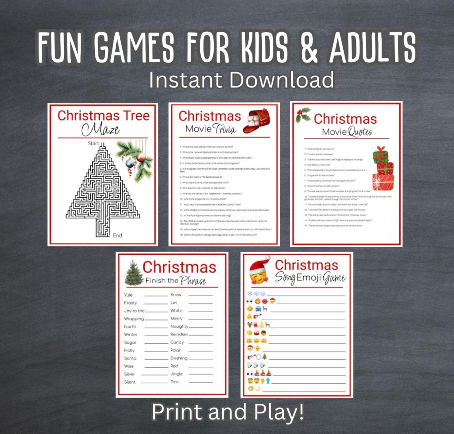 Christmas Party Games, Holiday Game Bundle, Printable Christmas Games ...