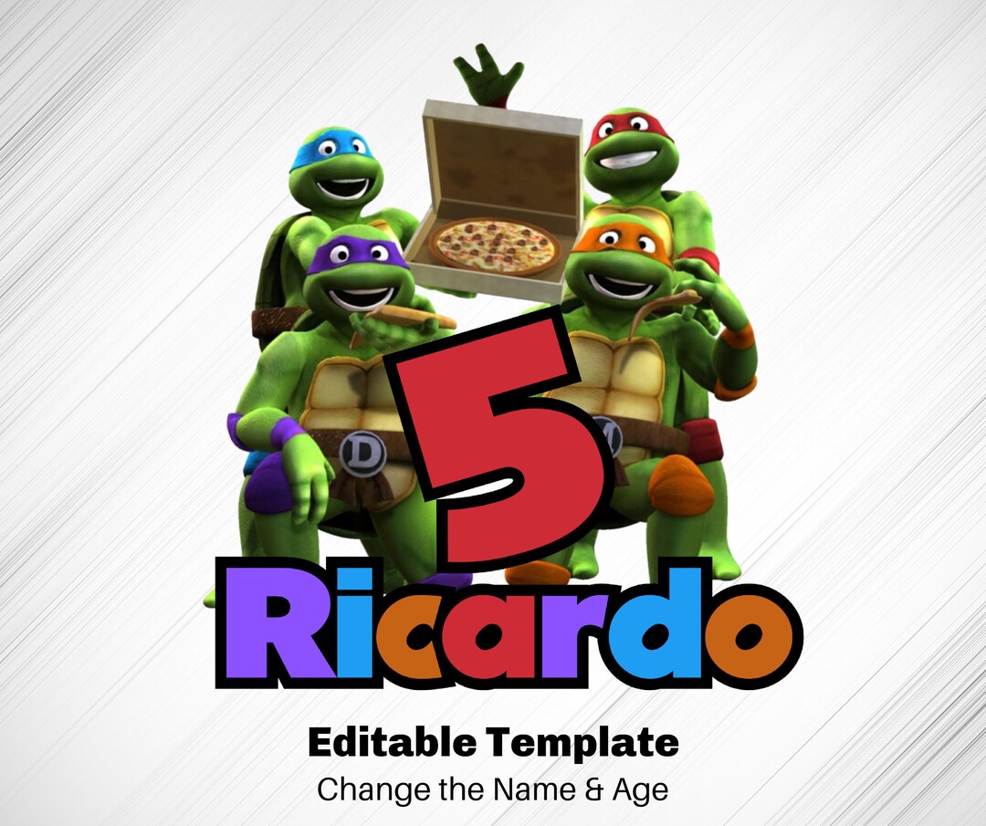 Ninja Turtles Editable Template, Ninja Turtles Birthday Png, Ninja ...