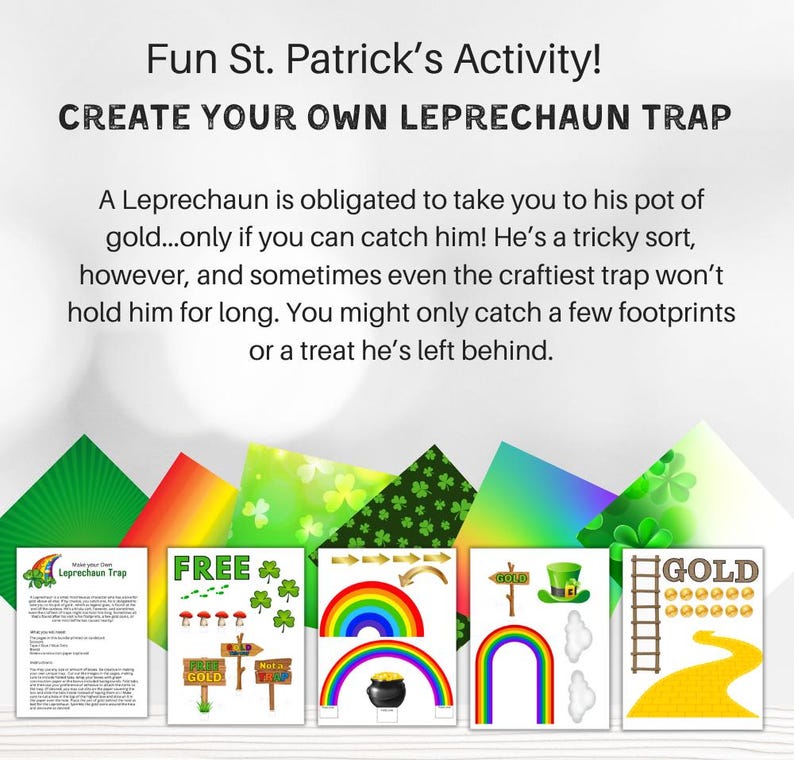 Printable Leprechaun Trap Kit, St. Patrick's Day Activity for Kids ...
