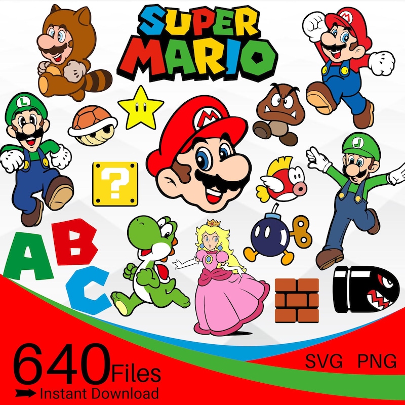 Mario Svg - Etsy