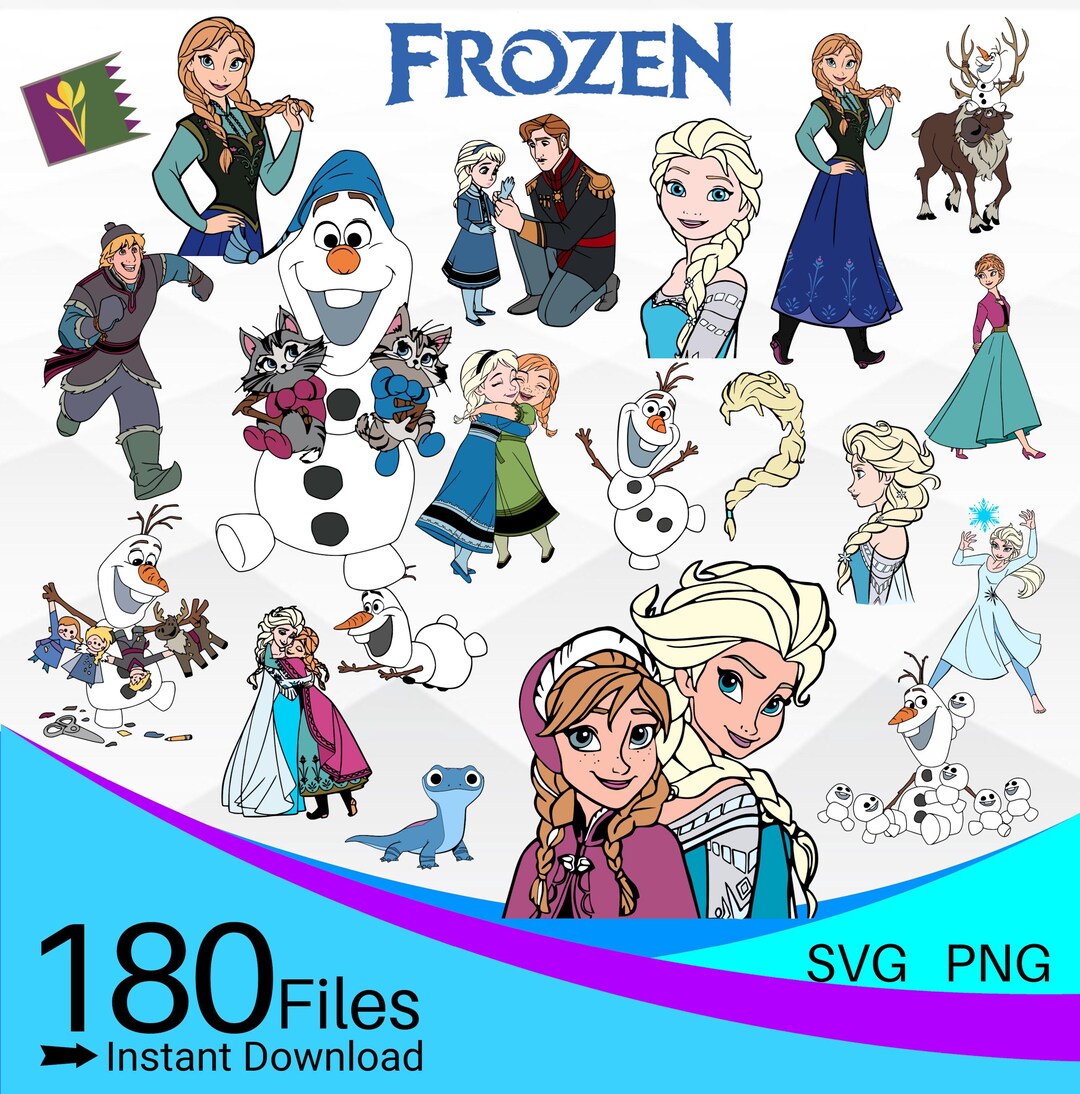 Frozen SVG Bundle, Elsa SVG PNG Clipart Bundle, Olaf Anna Layered Svg ...