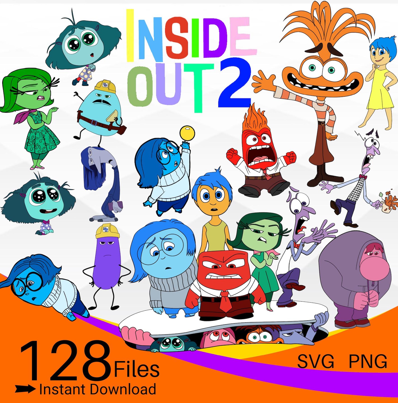 Inside Out 2 SVG Bundle, Inside Out SVG PNG Clipart Bundle, Inside Out ...
