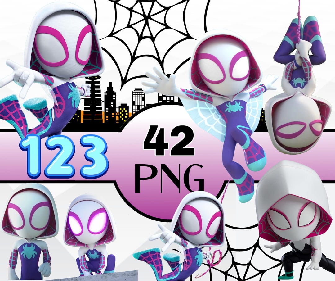 Spidey Clipart Bundle, Ghost Spider PNG Bundle, Spidey and His Amazing ...
