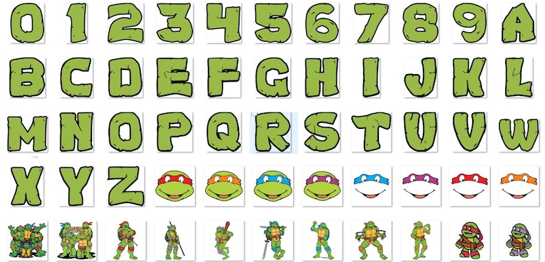 Ninja Turtles Clipart Bundle, Ninja Turtles SVG PNG Clipart Bundle ...