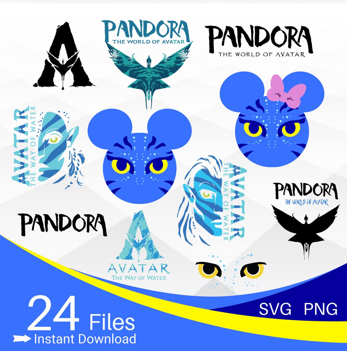 Avatar SVG Bundle, Avatar SVG PNG Clipart Bundle, Pandora Layered Svg ...