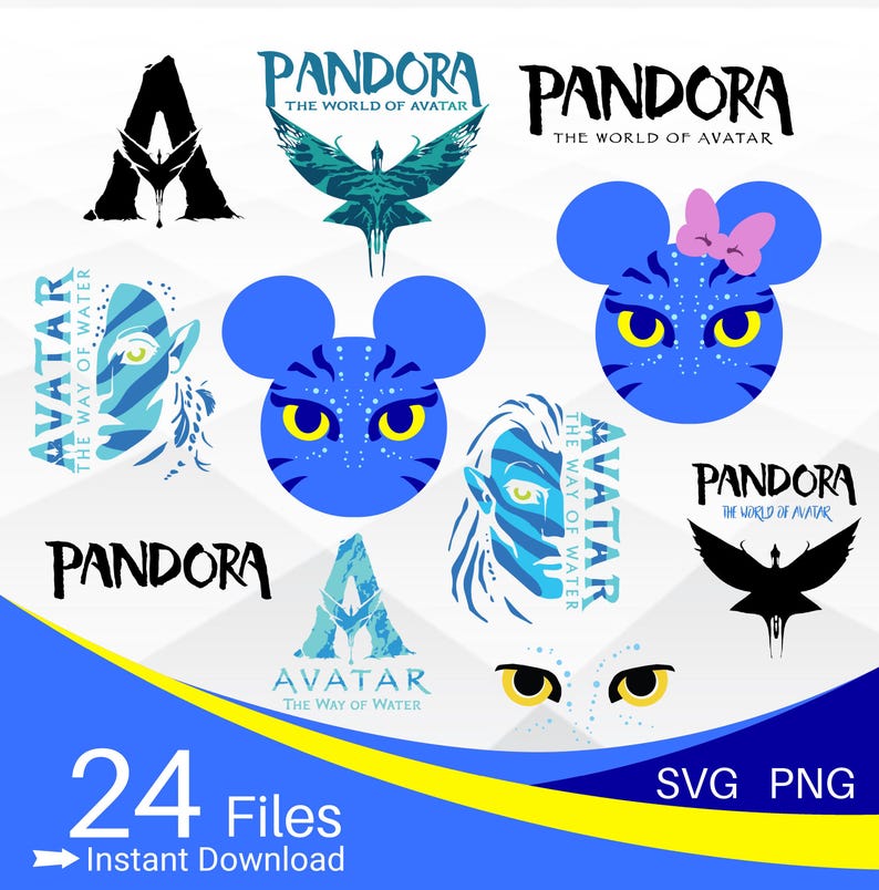Avatar SVG Bundle, Avatar SVG PNG Clipart Bundle, Pandora Layered Svg ...