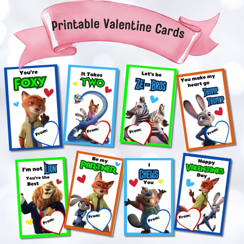 Zootopia Valentines Card - Etsy