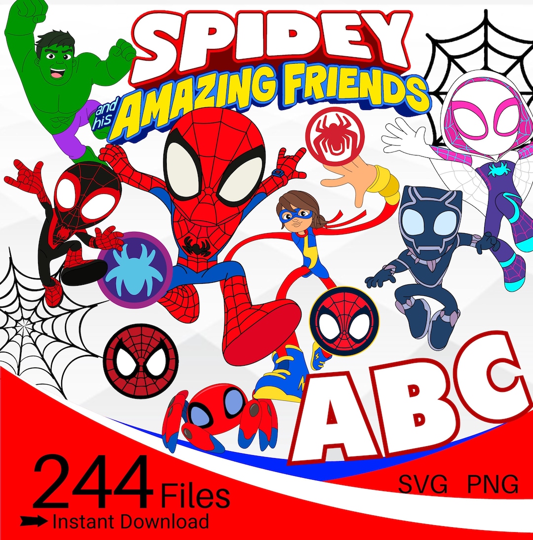 Spidey and His Amazing Friends SVG Bundle, Spidey SVG PNG Clipart ...