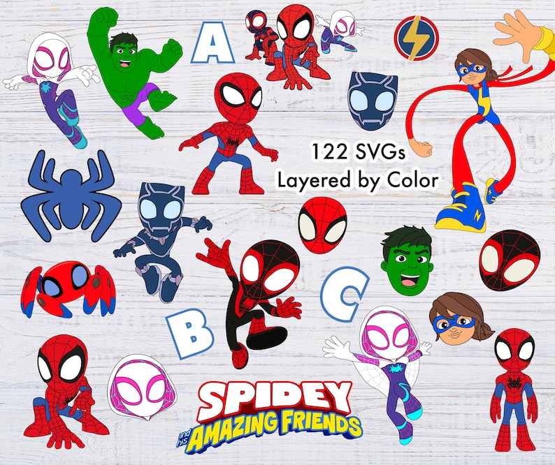 Spidey Clipart Bundle, Spidey SVG, Spidey and His Amazing Friends Png ...
