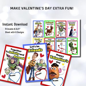 Toy Story Printable Valentines, Toy Story Valentine Cards, Printable ...