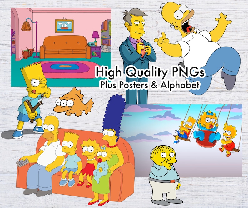 Simpsons PNG Clipart Bundle, Simpsons Png Instant Download - Etsy