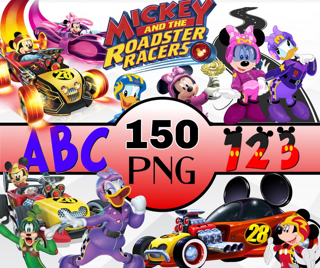 Mickey Racers Clipart Bundle, Roadster Racers PNG Bundle, Mickey Png ...