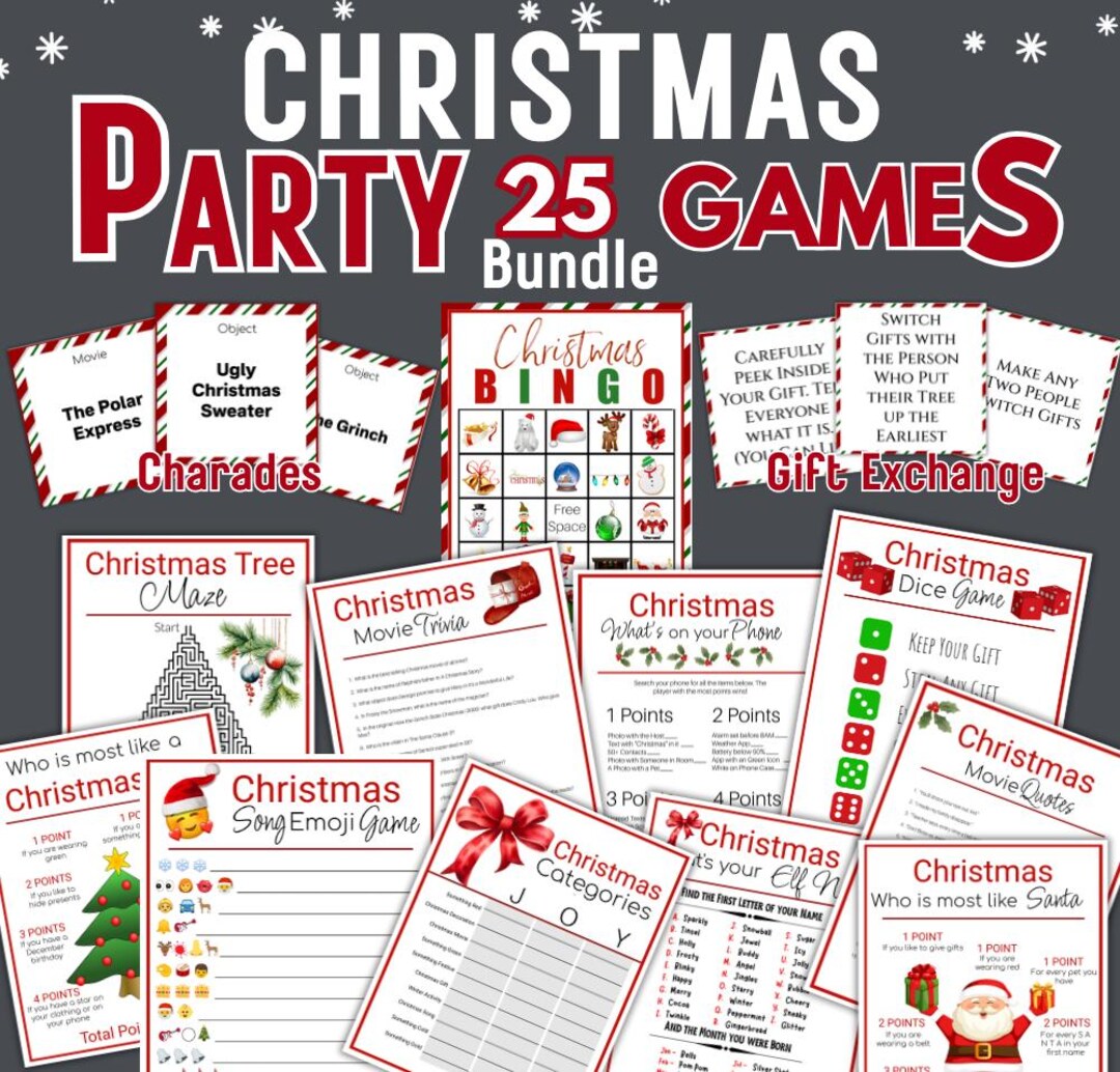 Christmas Party Games, Holiday Game Bundle, Printable Christmas Games ...