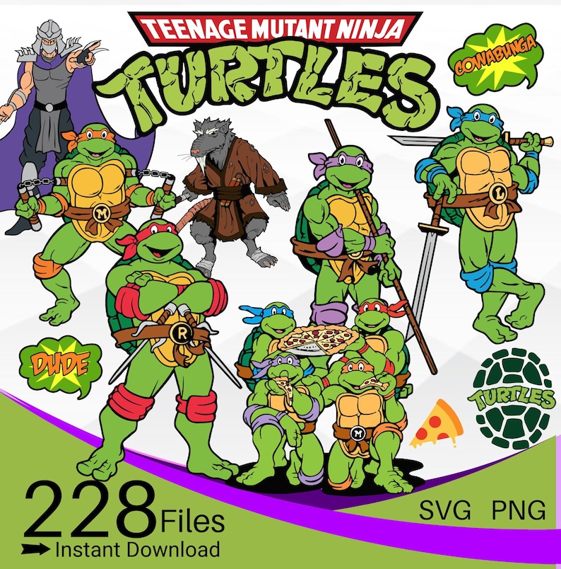 Ninja Turtles SVG Bundle, Ninja Turtles SVG PNG Clipart Bundle, Ninja ...