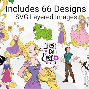 Tangled SVG Bundle, Rapunzel SVG PNG Clipart Bundle, Tangled Svg for ...