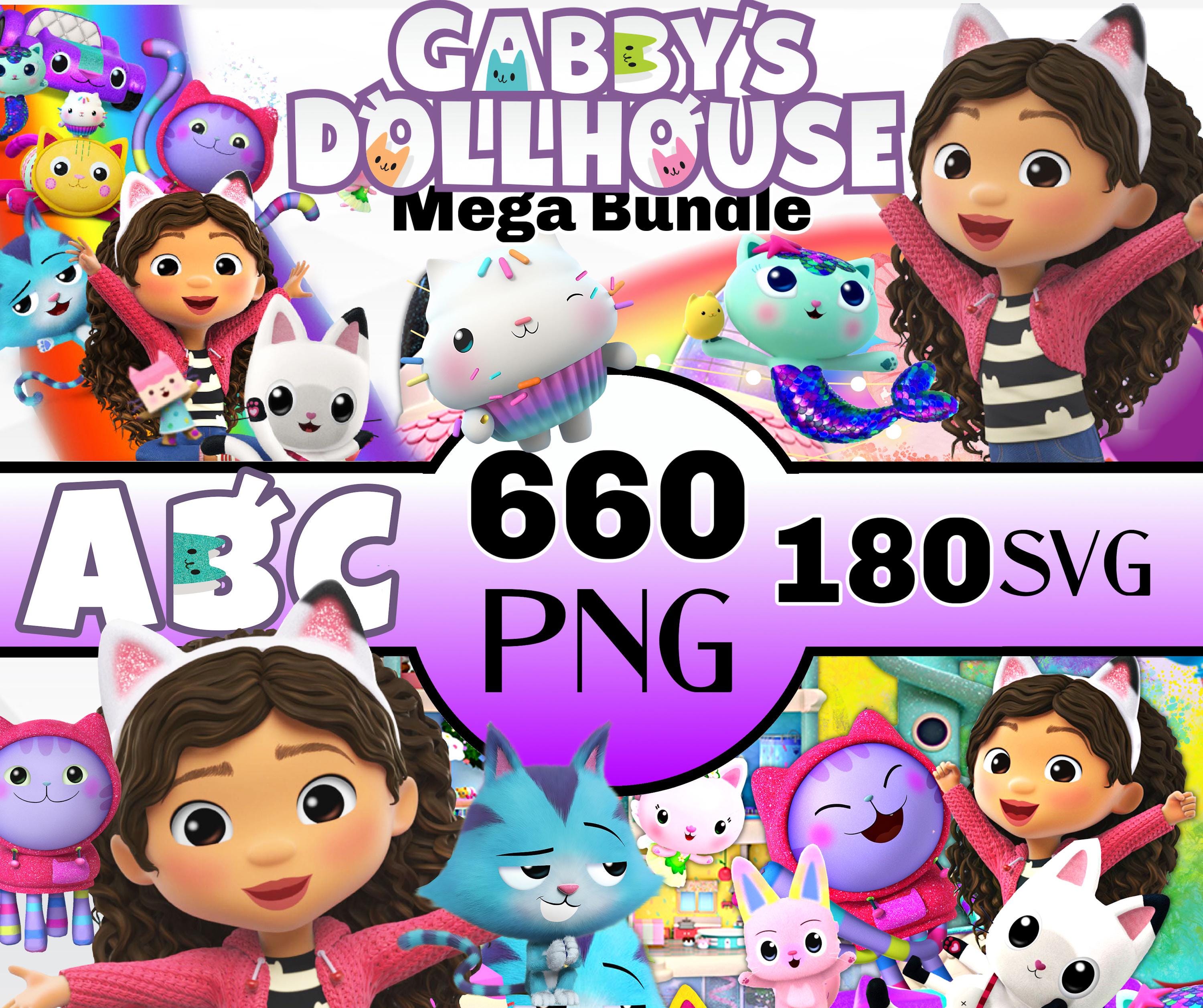 Gabby's Dollhouse SVG PNG Clipart Bundle, Gabby's Dollhouse Png, Gabby ...