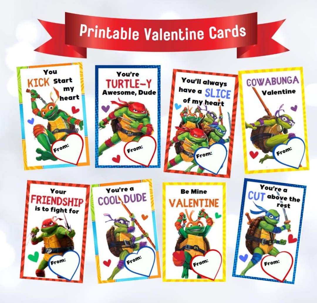 Ninja Turtles Printable Valentines, Ninja Turtle Valentine Cards ...