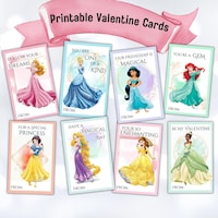 Valentines for Girls, Printable Princess Valentines, DIY Treat Holders ...