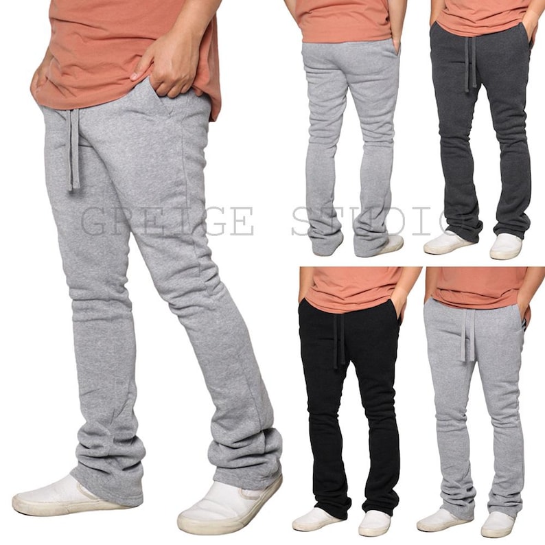 Men's Stacked Flared Sweatpants Fleece Jogger - Etsy