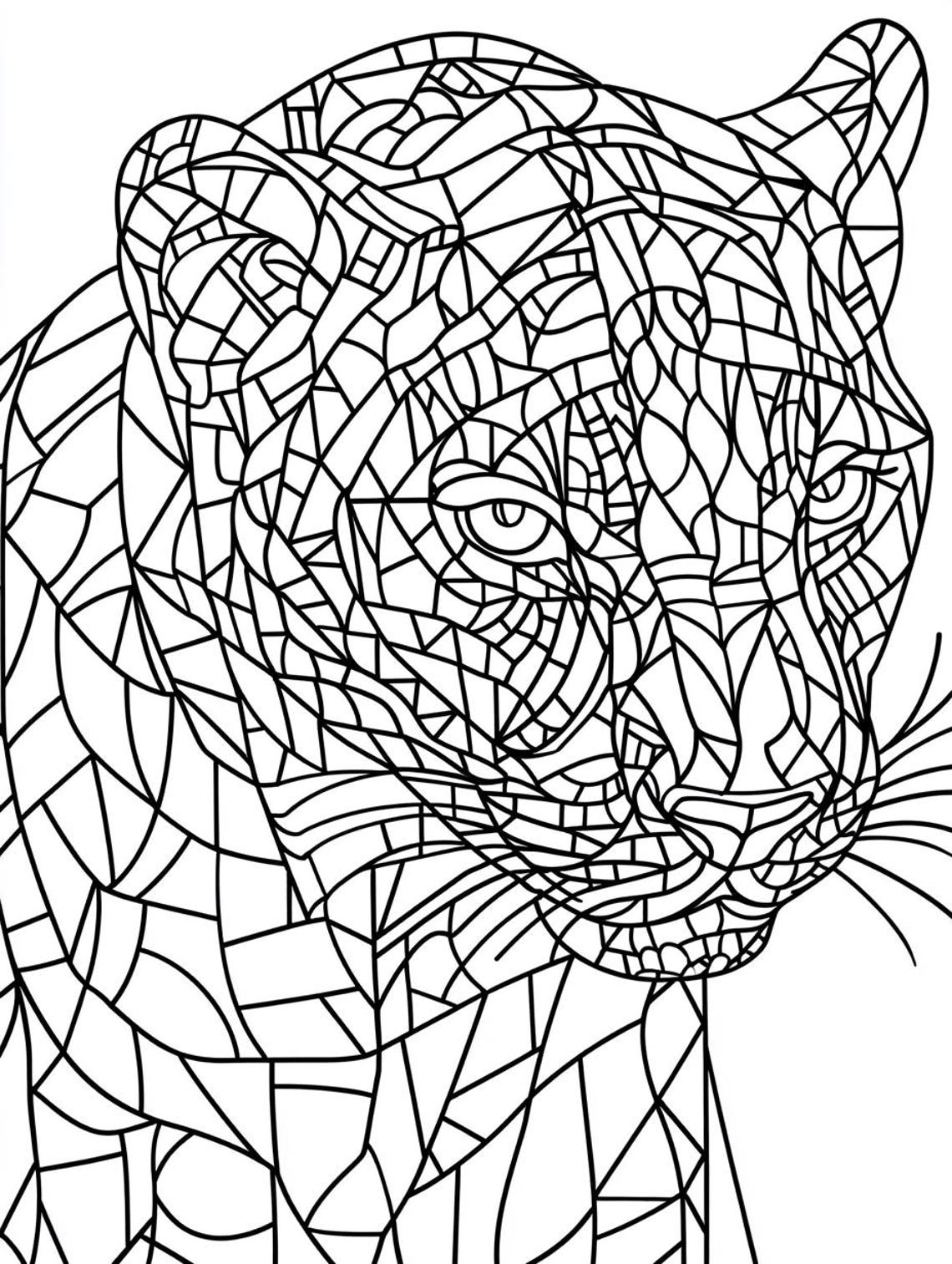 10 Coloring Pages for Stress Reduction: Mosaic Animals (for Adults ...