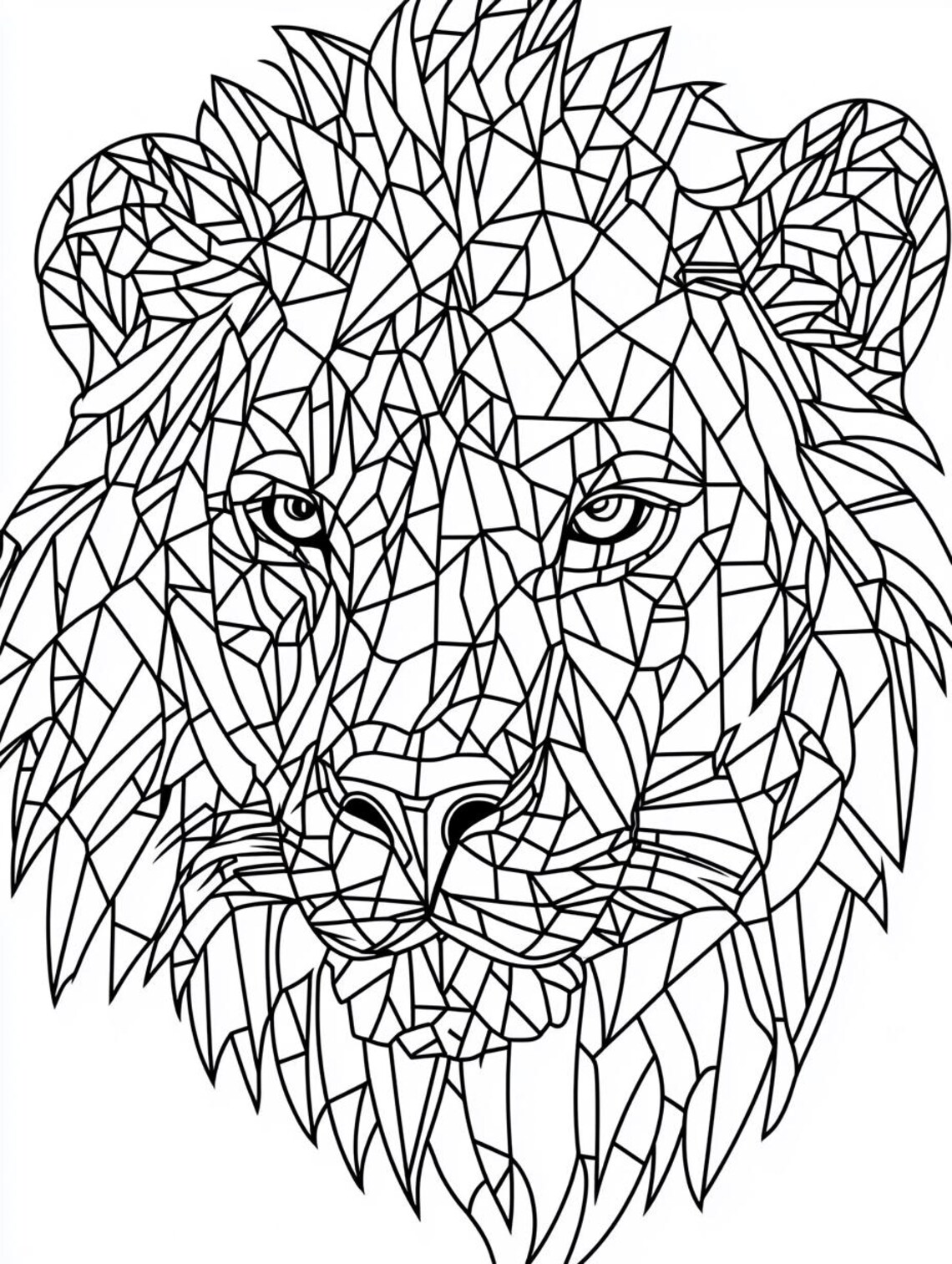 10 Coloring Pages for Stress Reduction: Mosaic Animals (for Adults ...
