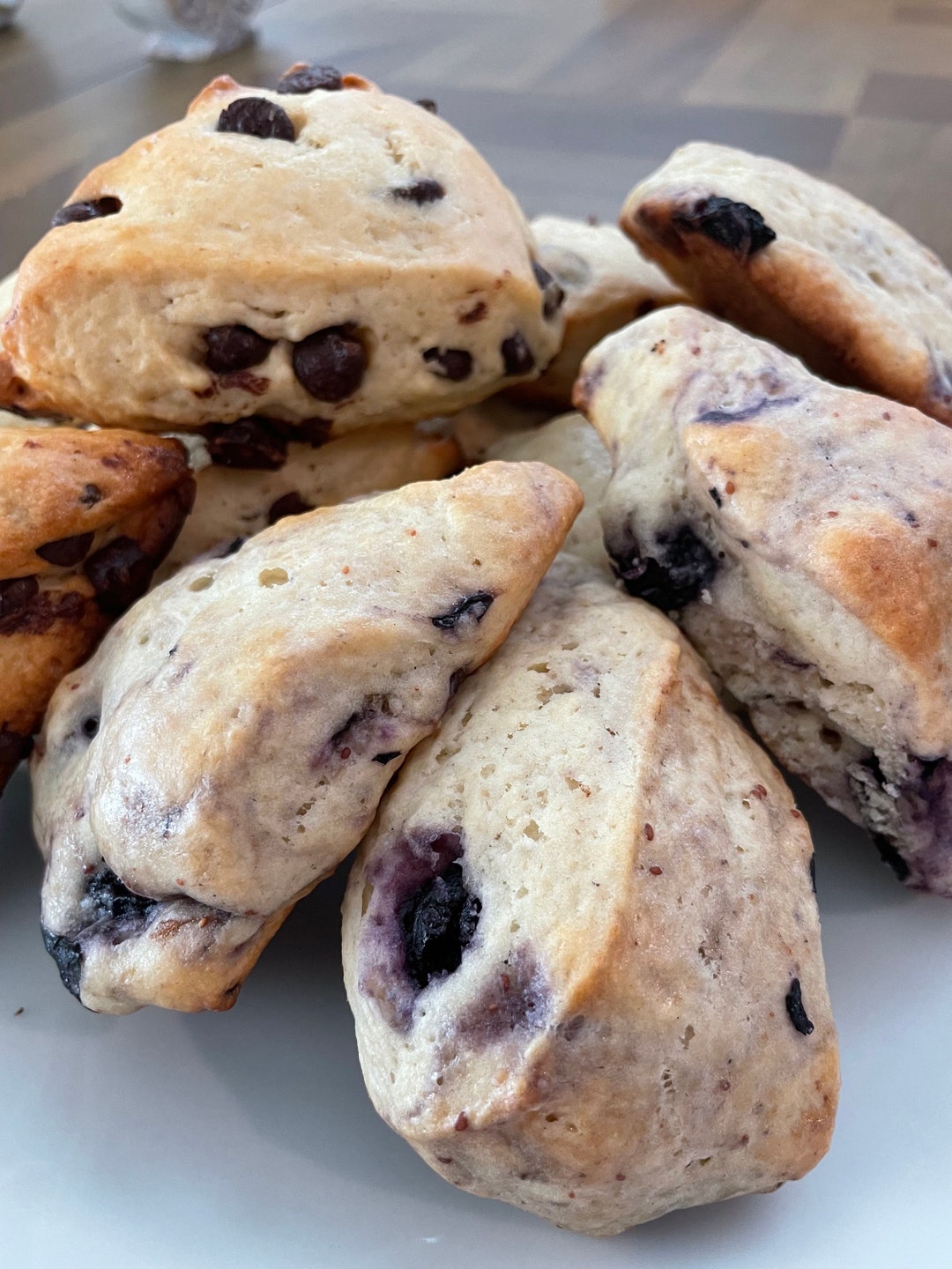8 Large Sourdough Scones, Chocolate Chip Scones, Blueberry Lemon Scones ...
