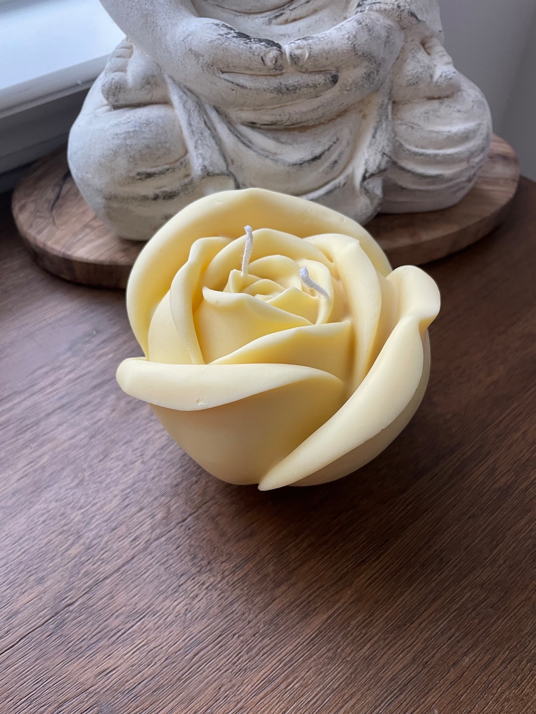 Large Rose Candle | Beautiful Rose | Rose Pillar | Soy and Beeswax ...