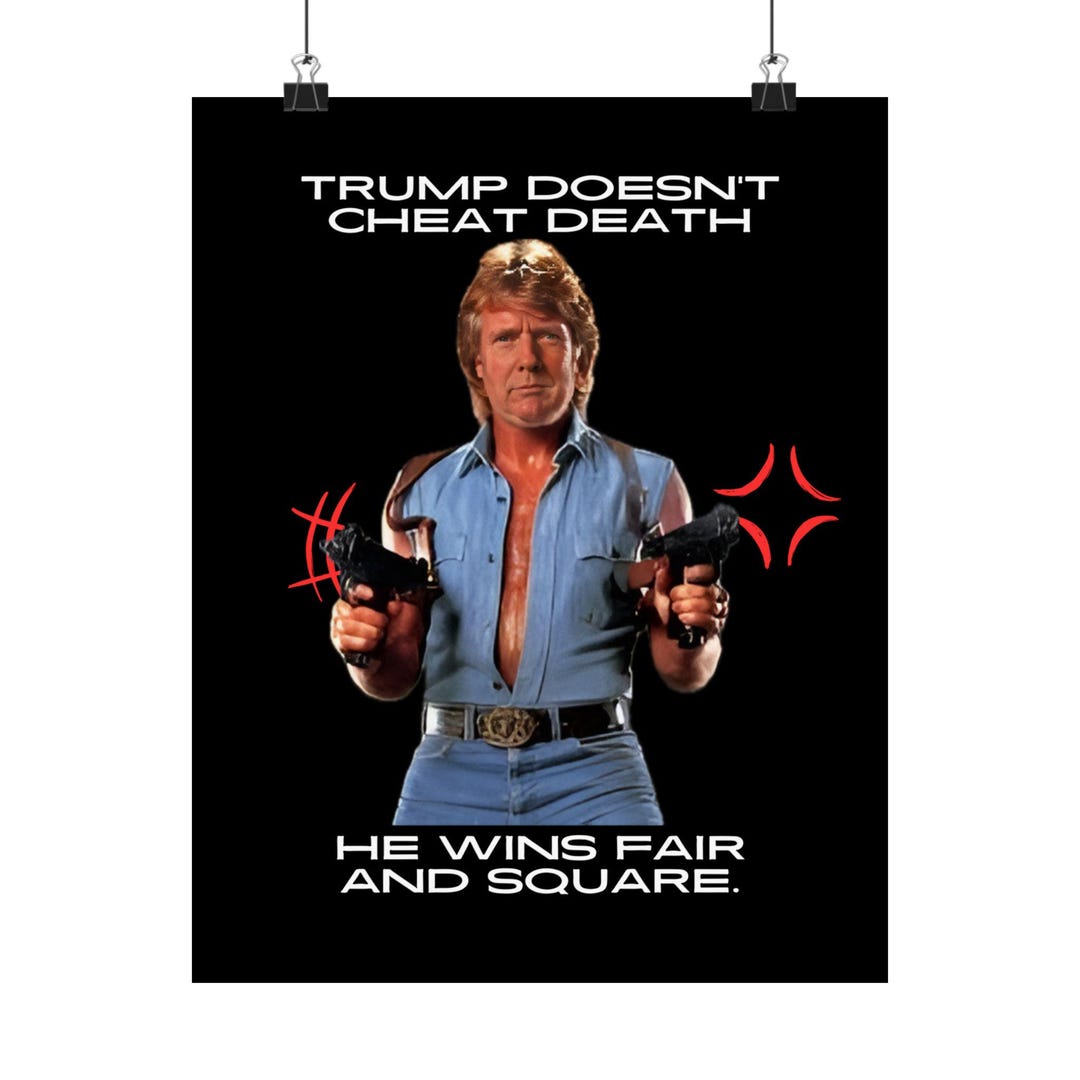 Vertical Poster, Trump Chuck Norris Funny Wall Art, Matte Print ...
