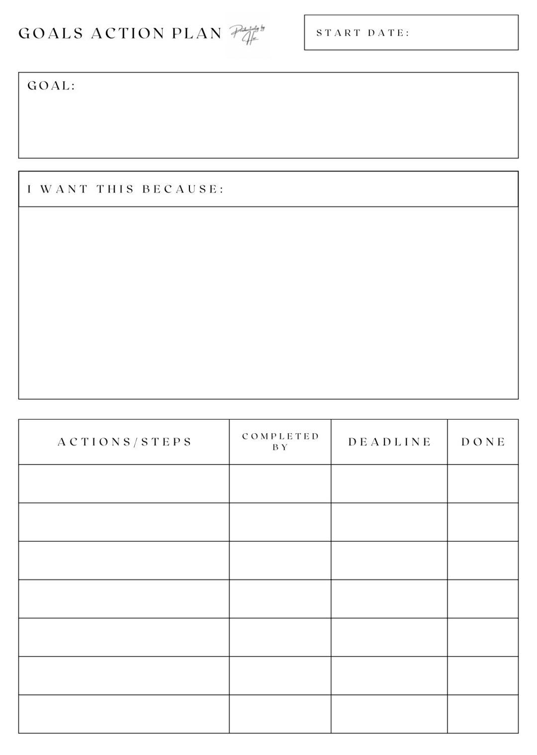 Aesthetic Goals Action Template Plan for Success - Etsy
