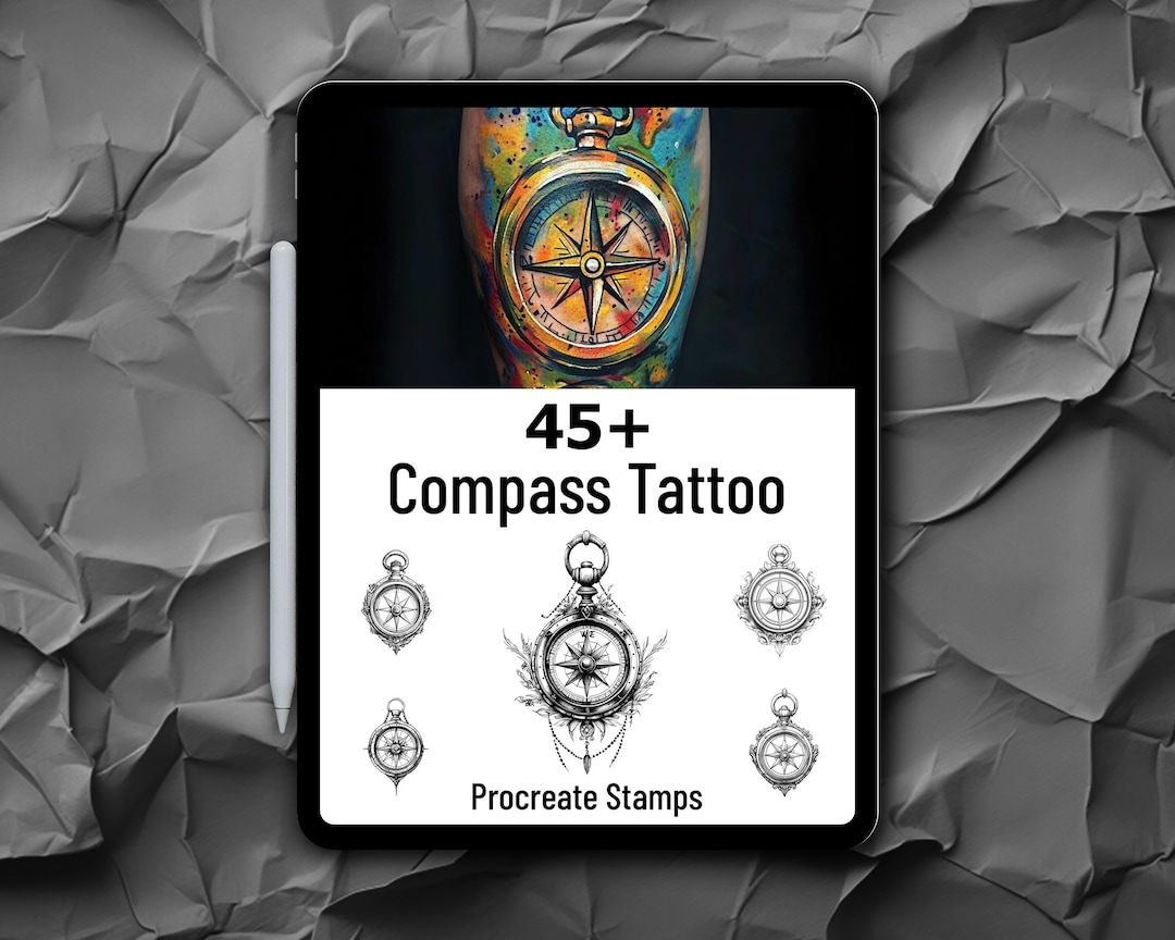 45+ Compass Tattoo Procreate Stamp - Compass Tattoo Brush Stamps ...