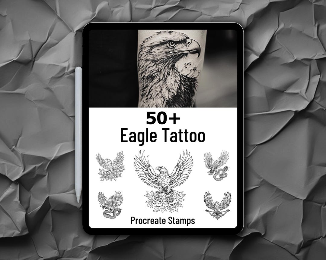 50 + Eagle Tattoo Stamp Brushes | Procreate Brushes for Tattoo Reference | Eagle Digital Art ...
