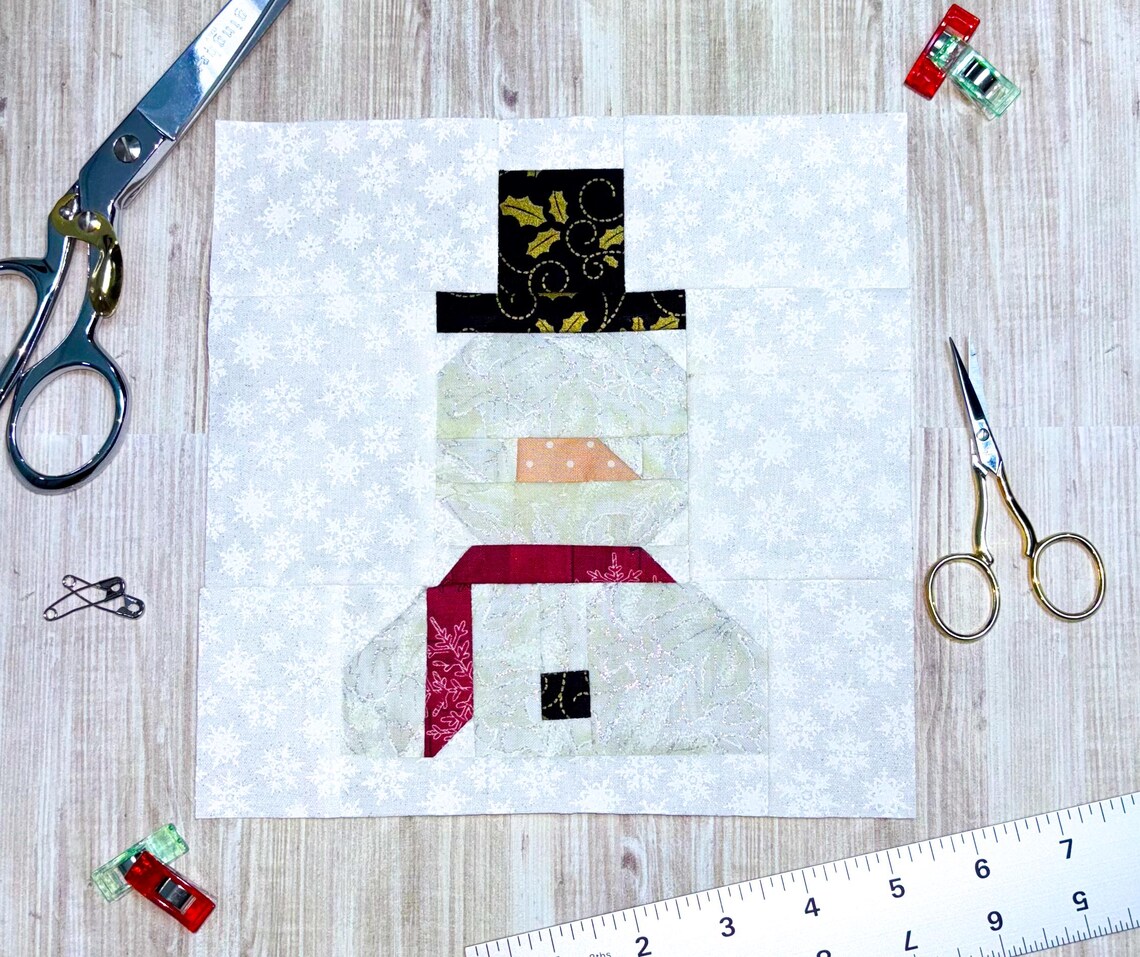 Winter Snowman Christmas Quilt Block Pattern - Etsy