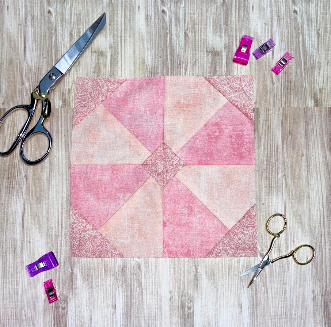 Pinwheel Squares Variation Quilt Block Pattern - Etsy