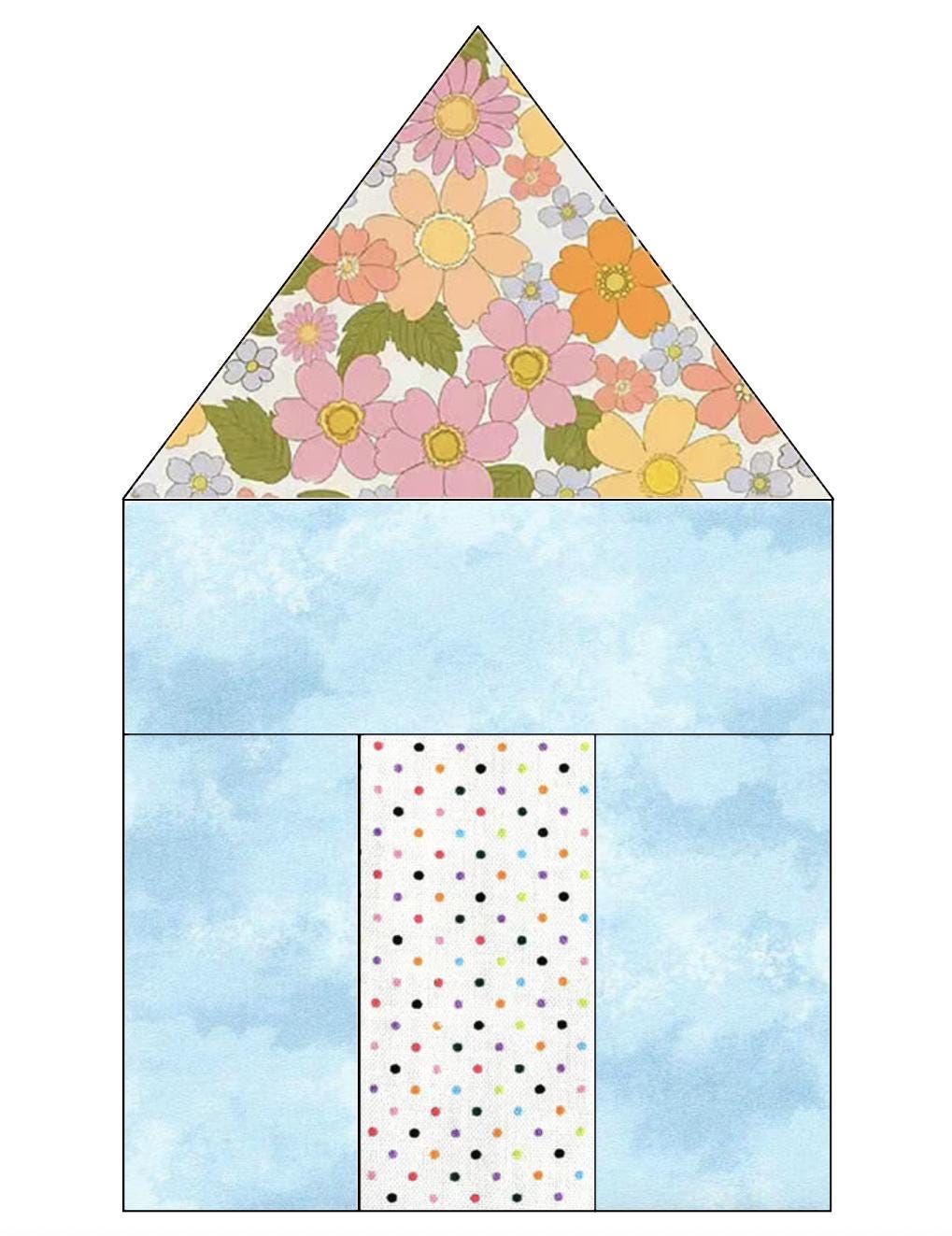EPP Scrappy Tiny House Quilt Block Pattern - Etsy