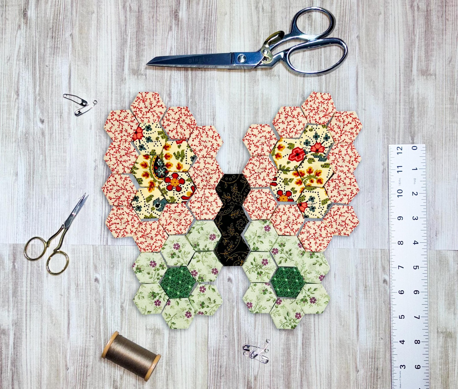 EPP Hexagon Butterfly Quilt Block Pattern - Etsy
