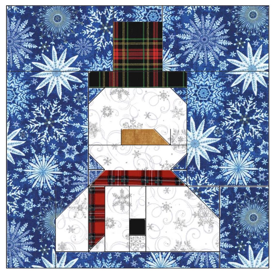 Winter Snowman Christmas Quilt Block Pattern - Etsy