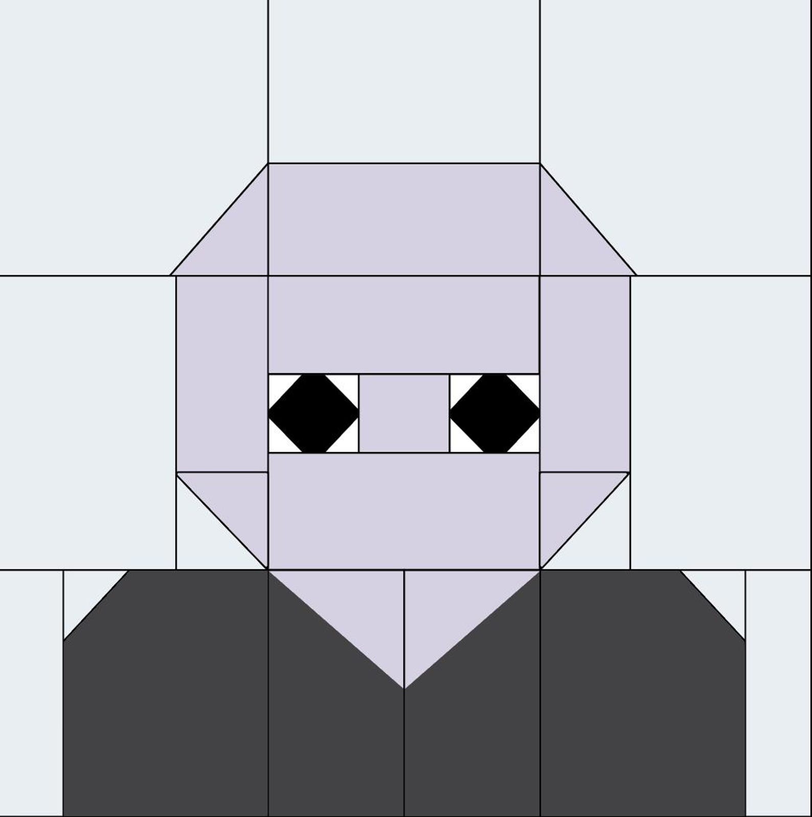 Grey Alien Quilt Block Pattern - Etsy