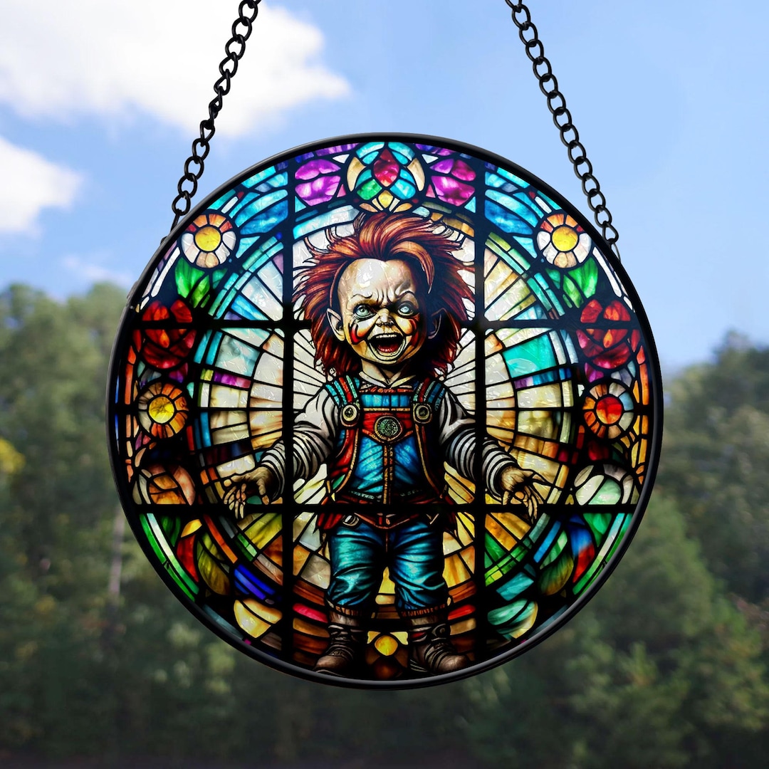 Chucky Acrylic Suncatcher, Horror Movie Window Hanging Decor, Chucky ...