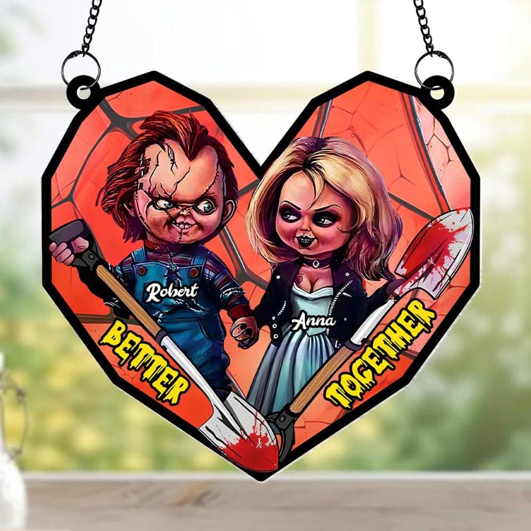 Custom Chucky and Tiffany Better Together Acrylic Window Decor, Chucky ...
