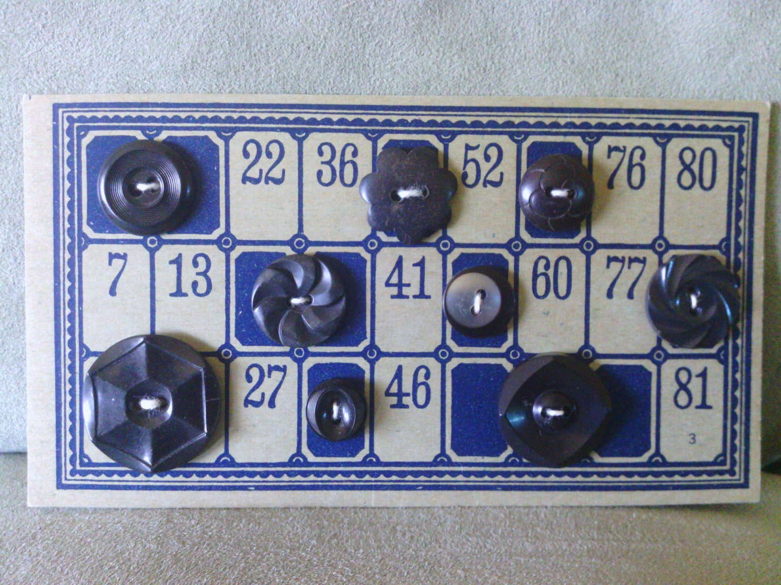 Vintage Lotto Black Button Card Assemblage - Etsy