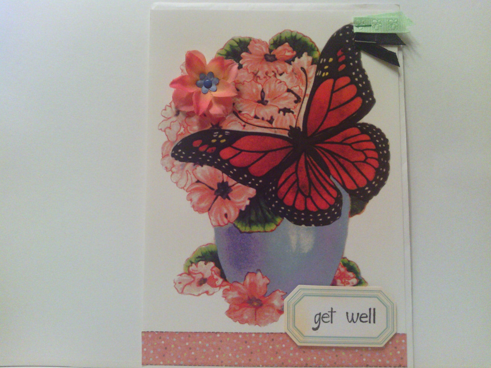 Get Well Butterfly Card Repurposed | Etsy