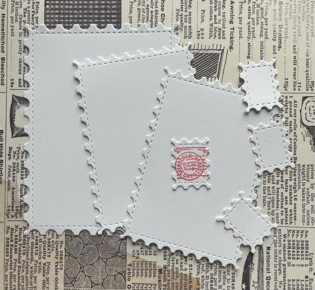 Blank Postage Stamp Die Cuts, Junk Journaling, Scrapbooking, Pick Your ...