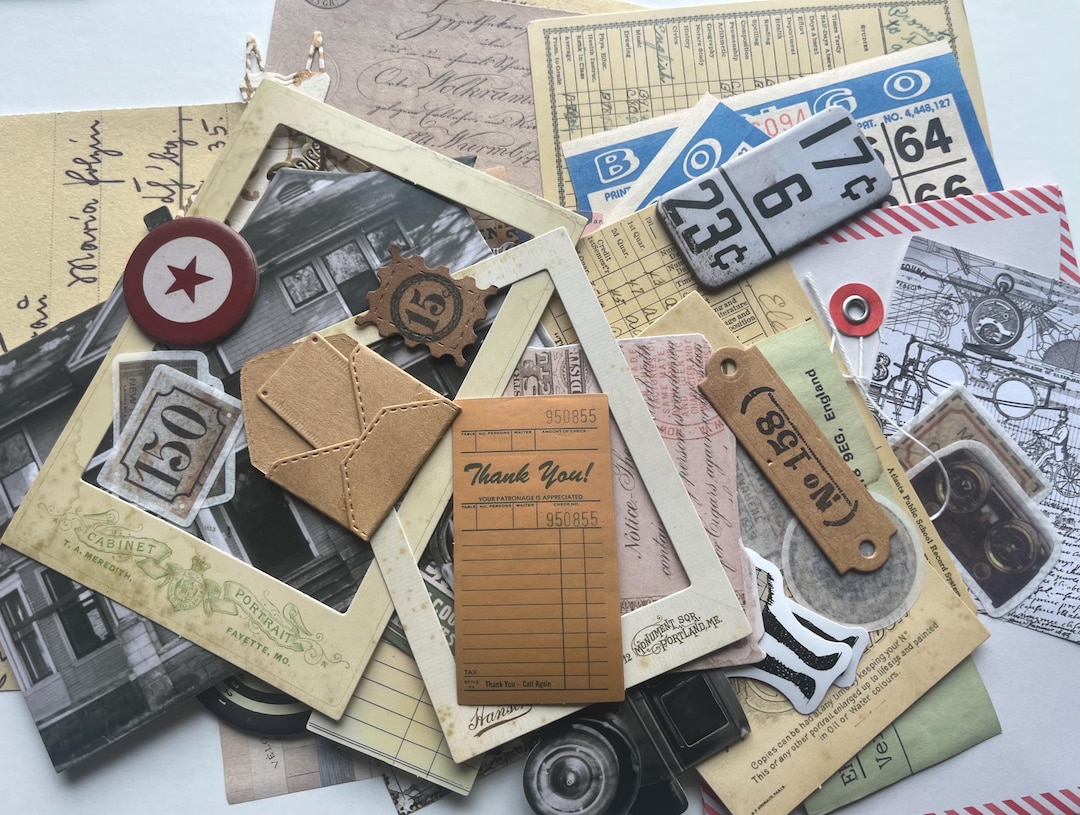 Vintage Inspired Ephemera Pack 25 Pcs | Junk Journal Supplies | Retro ...