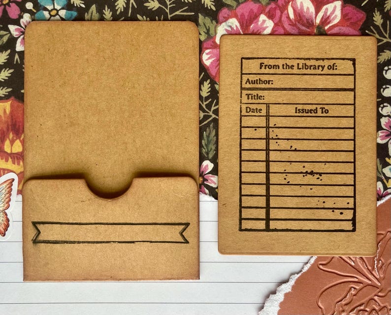 Library Journal Card + Pocket, Junk Journaling, Scrapbooking Ephemera ...